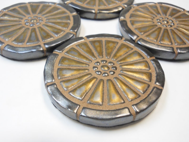 Mosaic Tile Coasters WAGON WHEEL Handmade Ceramic Tile - Etsy