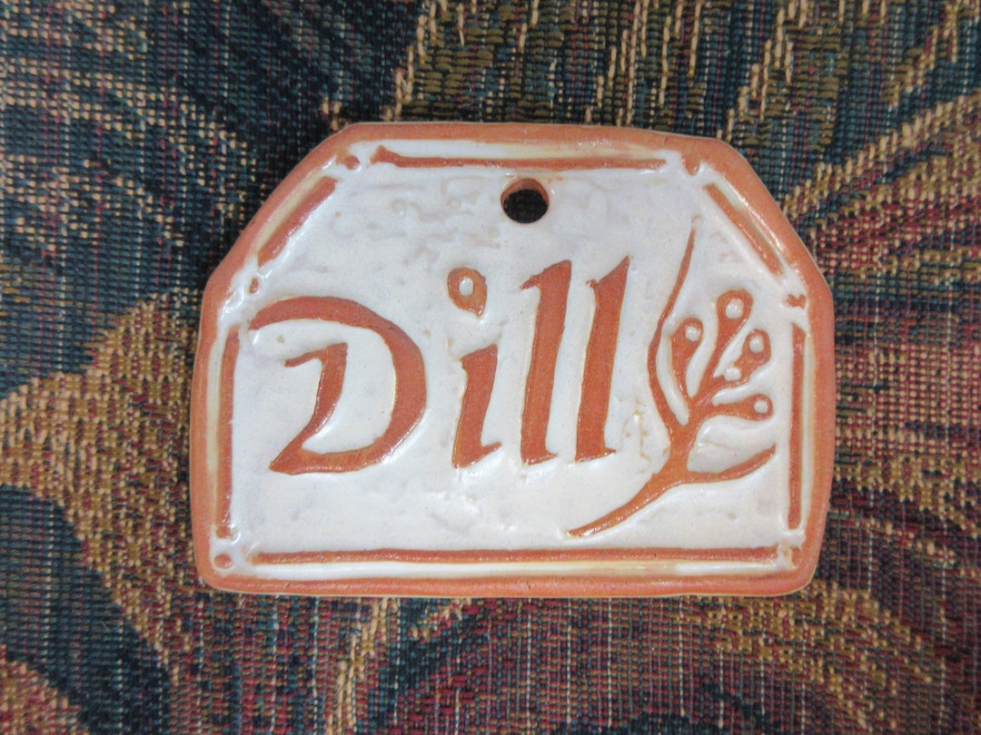 Dill Herb Plant Marker Ceramic Garden Sign: Handmade Raised Letter ...