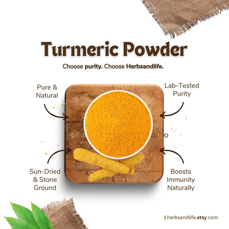 Organic TURMERIC POWDER | Curcuma Longa | Organic Ground Powder | Herb ...