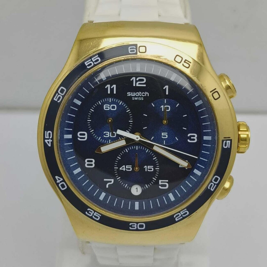 Swatch Irony Swiss Quartz Chronograph V8 Sports Gold Tone Watch 47 MM ...
