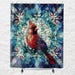 Stained Glass Cardinal Shower Curtain | Red Bird Floral Mosaic Art ...