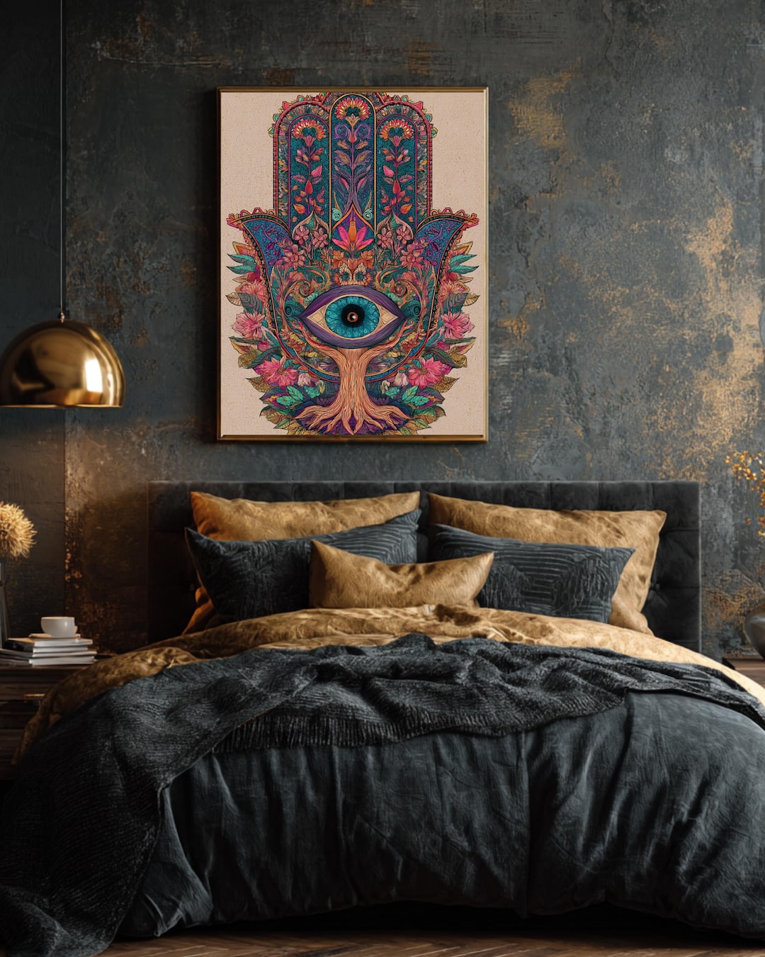 Symmetrical Hamsa Hand Tree of Life, Spiritual Wall Art, Protection ...
