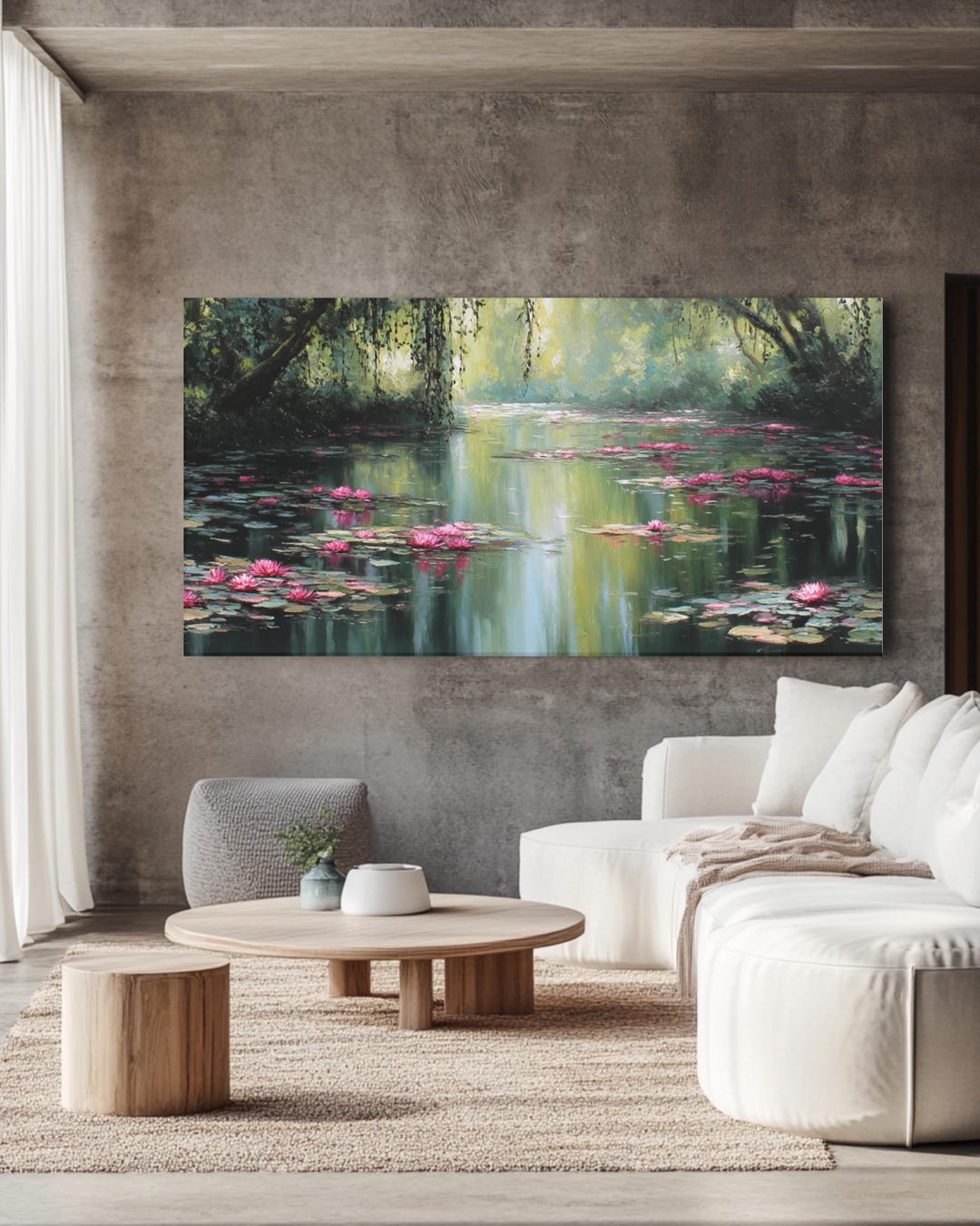Monet Water Lilies Canvas Print, Giverny Garden Impressionist Painting ...