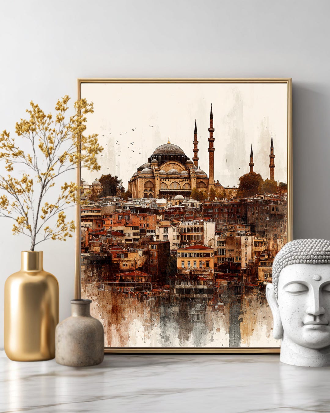 Rustic Istanbul Skyline Canvas Print – Turkish Landmark Art - Etsy