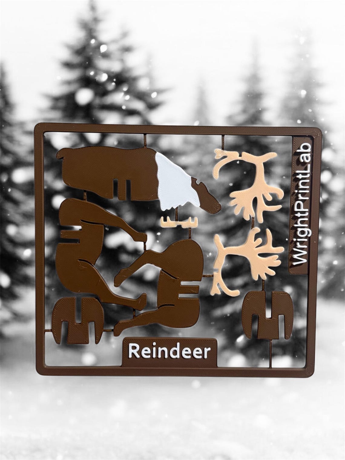 3D Printed Reindeer Puzzle Card Kit - Etsy