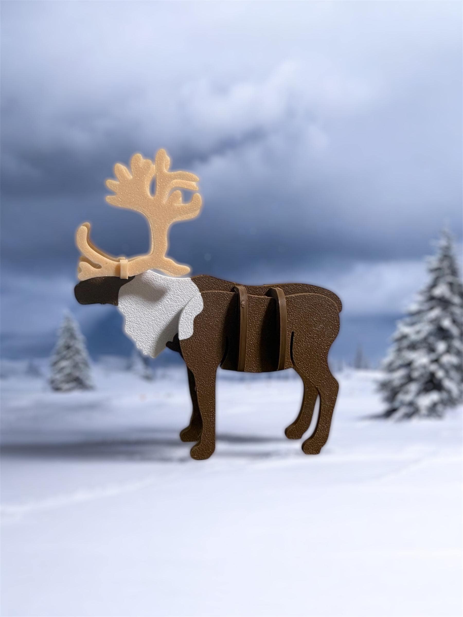 3D Printed Reindeer Puzzle Card Kit - Etsy