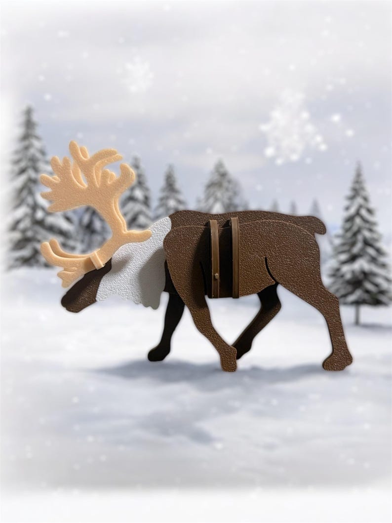 3D Printed Reindeer Puzzle Card Kit - Etsy