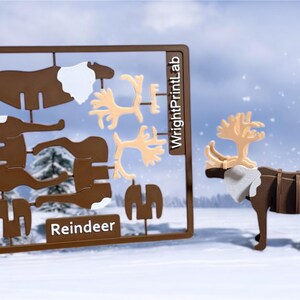 3D Printed Reindeer Puzzle Card Kit - Etsy