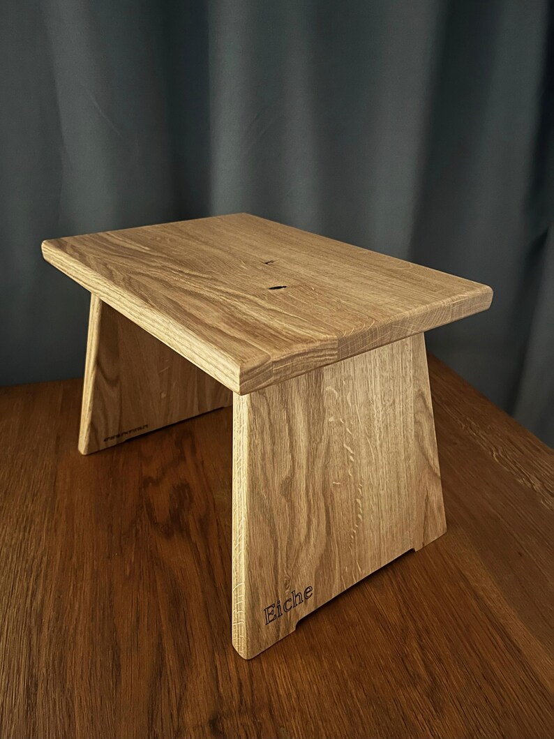 Handmade Step Stool Made of Solid Oak With Personalized Engraving ...
