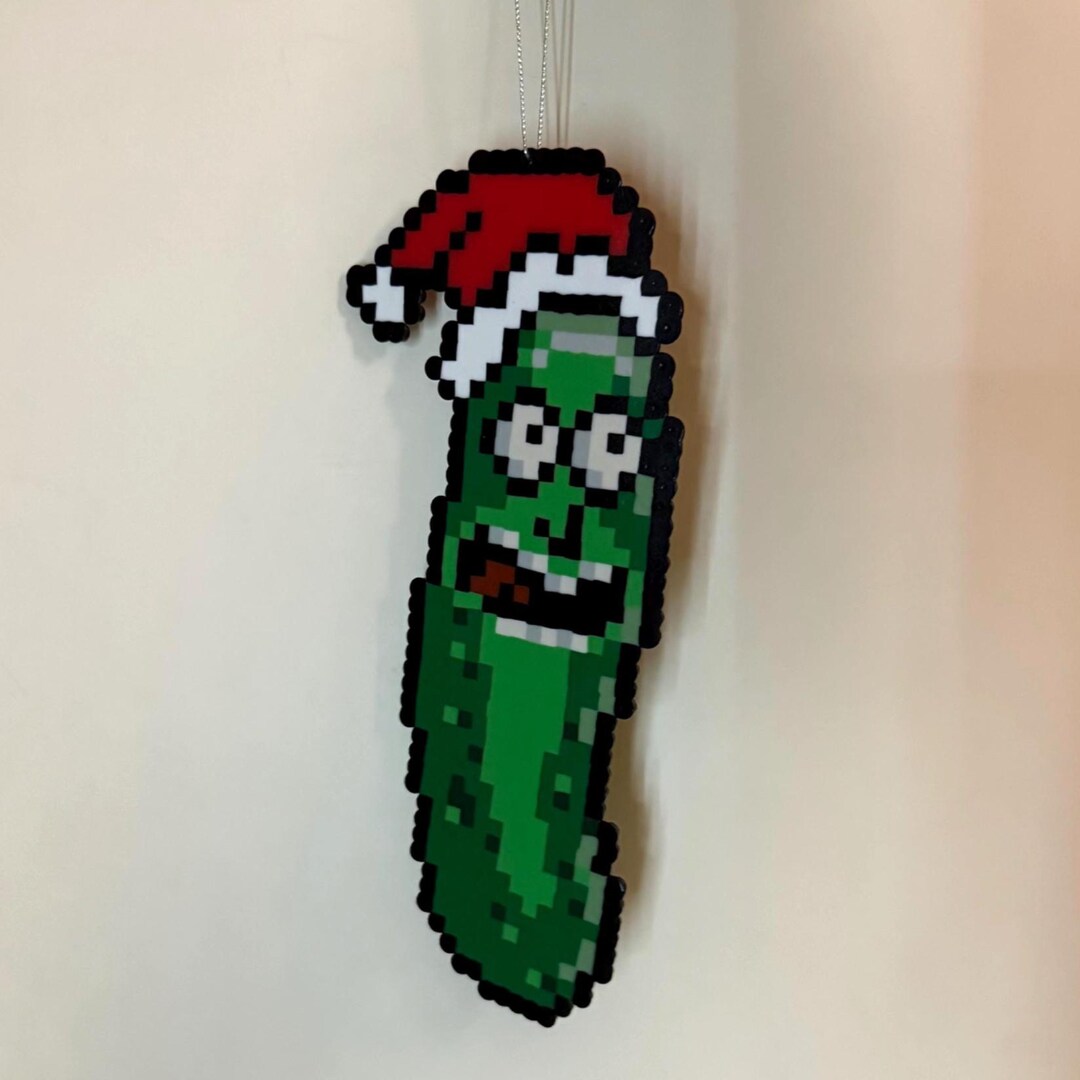 Santa Pickle Pixel Art Perler - Keychain/magnet/kandi Necklace/ornament ...