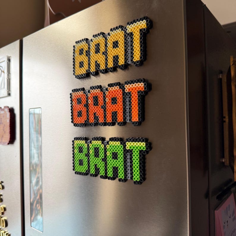 Brat Word Pixel Art Perler - Keychain/magnet/kandi Necklace/ornament - Etsy