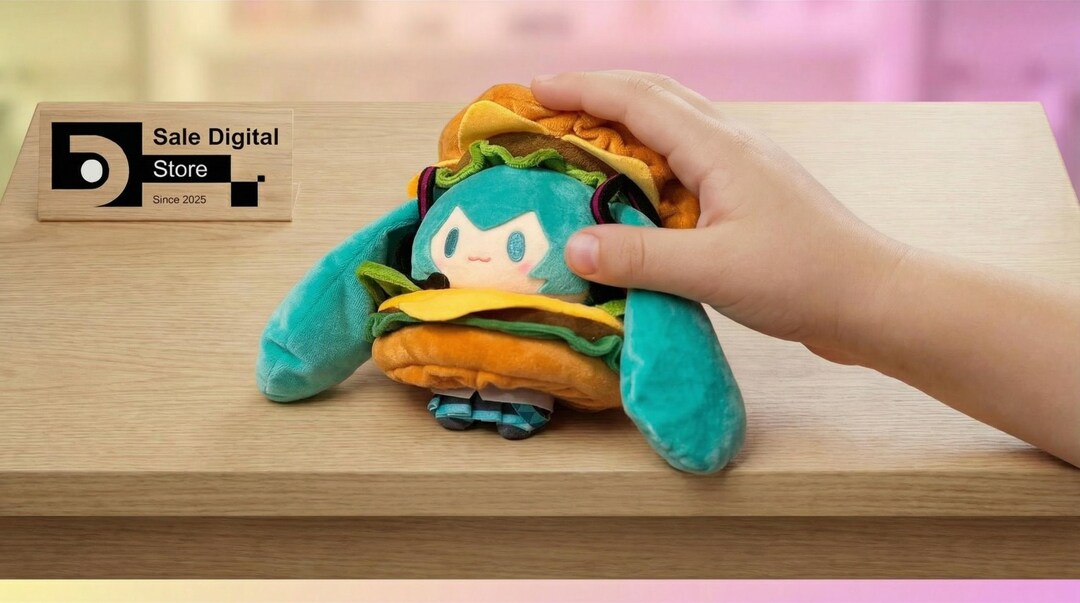 Hatsune Miku Burger Plushie Kawaii Anime Plush Toy, Vocaloid Miku ...