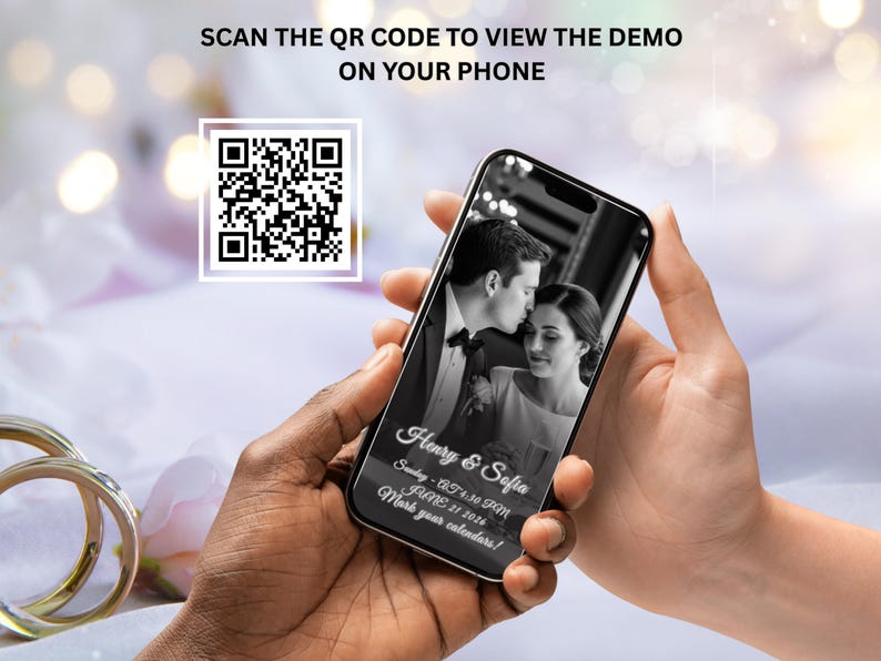 Digital Wedding Invitation Template | Editable Modern Canva Design With ...