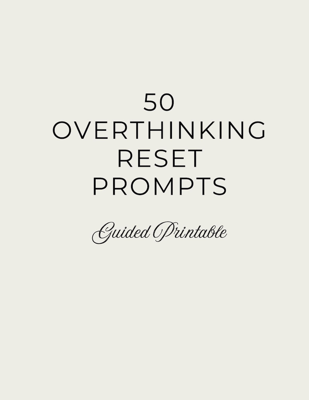 Overthinking Workbook – 50 Journal Prompts for Mental Clarity ...