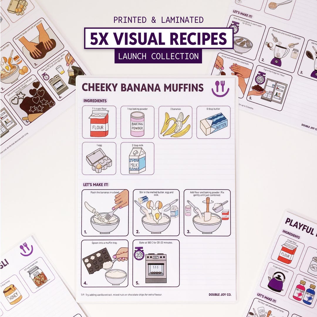 5 Visual Recipes for Kids & Toddlers | Montessori-style Step-by-step ...