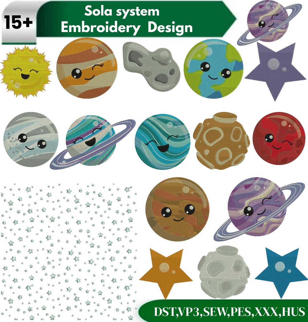 Solar System Embroidery Design, Space Astronomy, Planetary Space ...
