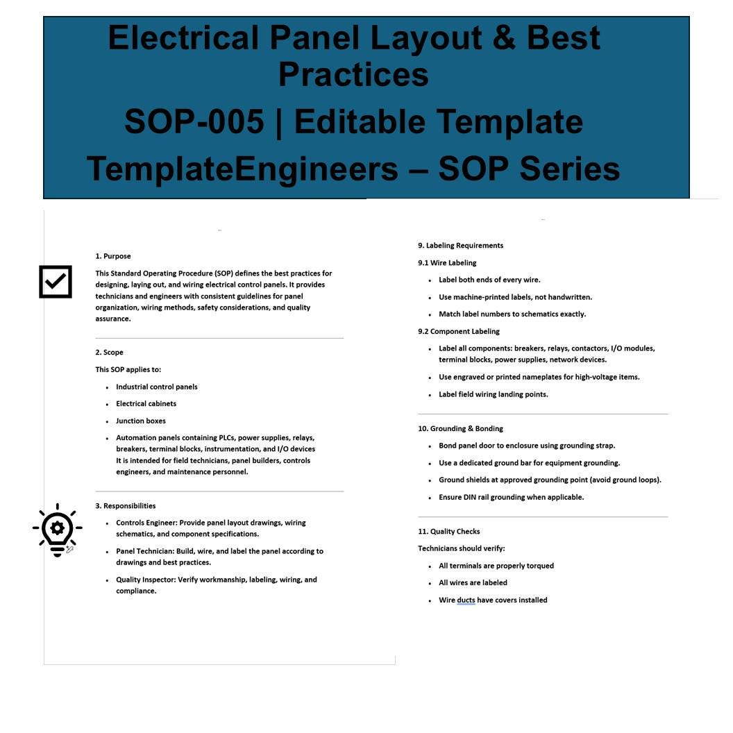Electrical Panel Layout & Wiring Best Practices SOP | Industrial ...