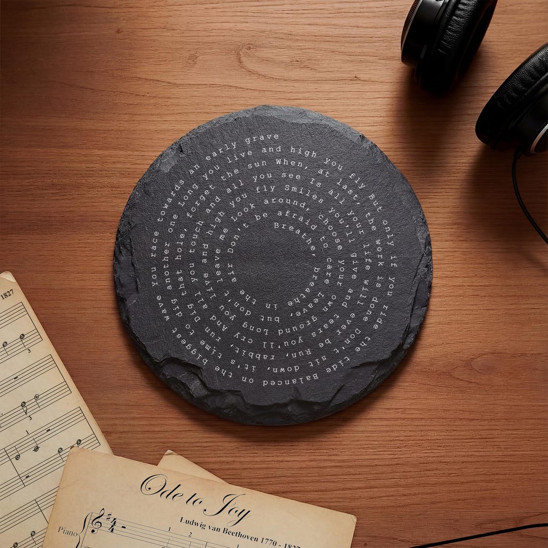 Custom Song Lyric Slate Coaster – Personalized Music Gift for Couples ...