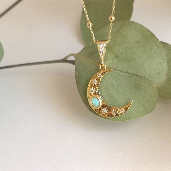 Gold Moon Necklace - Etsy
