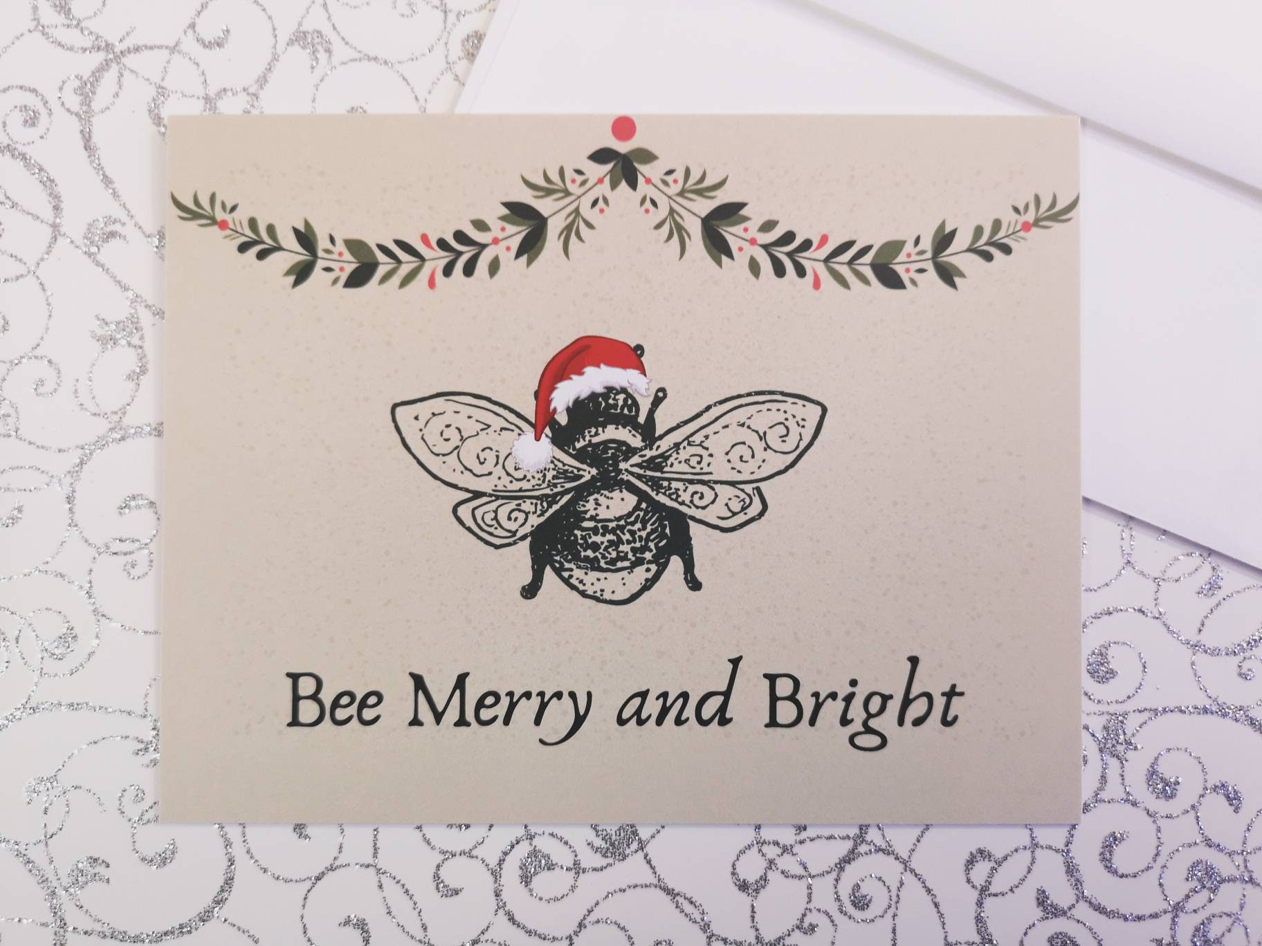 Bee Merry and Bright Single Christmas Cards, Postcards, Gift Giving ...
