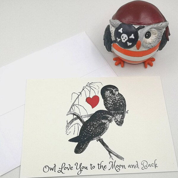 Owl Valentine Card - Etsy