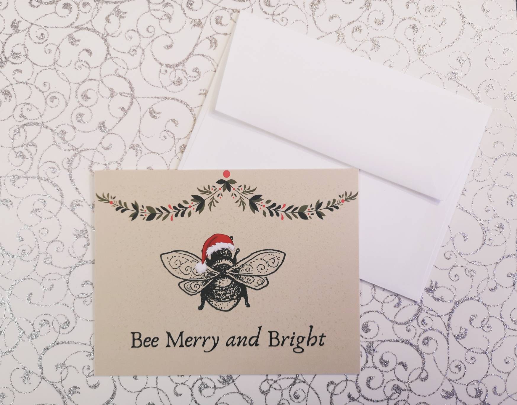 Bee Merry and Bright Single Christmas Cards, Postcards, Gift Giving ...