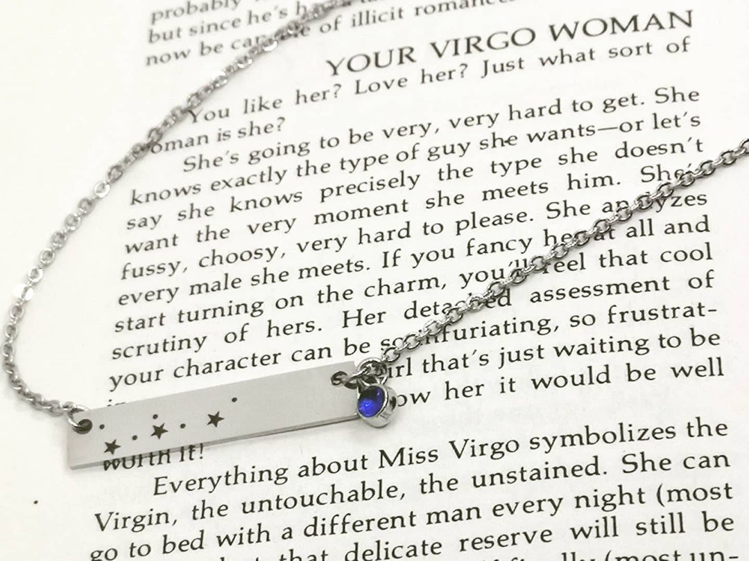 Buy Virgo Necklace, Zodiac Sign Necklace, September Astro Necklace ...