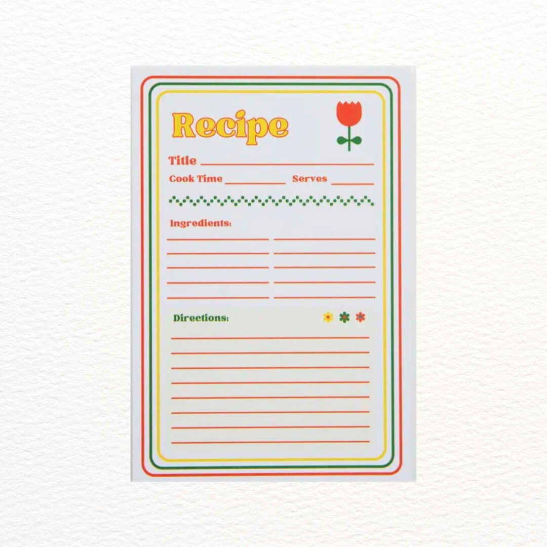 Retro Recipe Notepad - Etsy