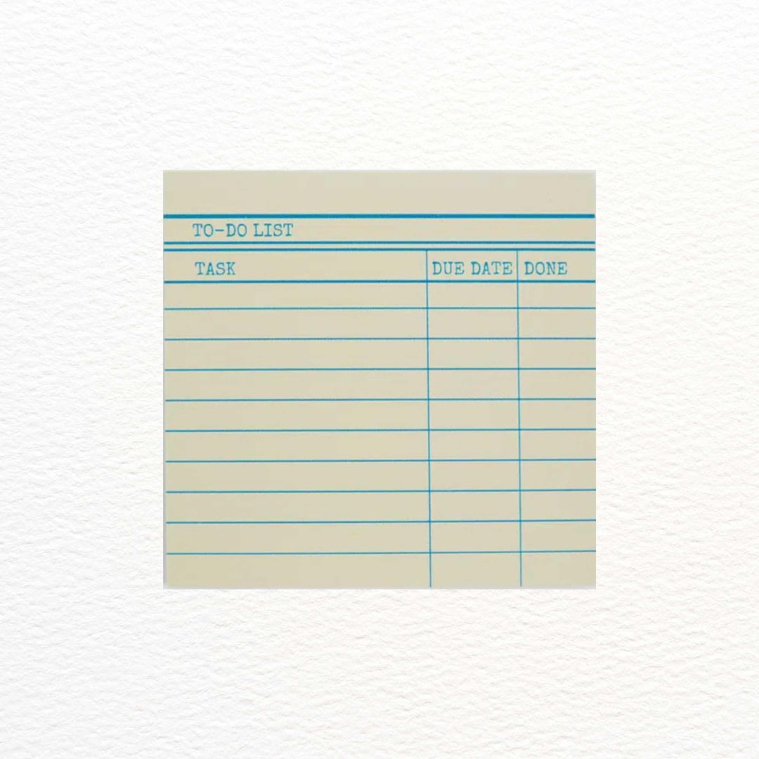 Library Card To-do List- Sticky Note (post-it Note) - Etsy