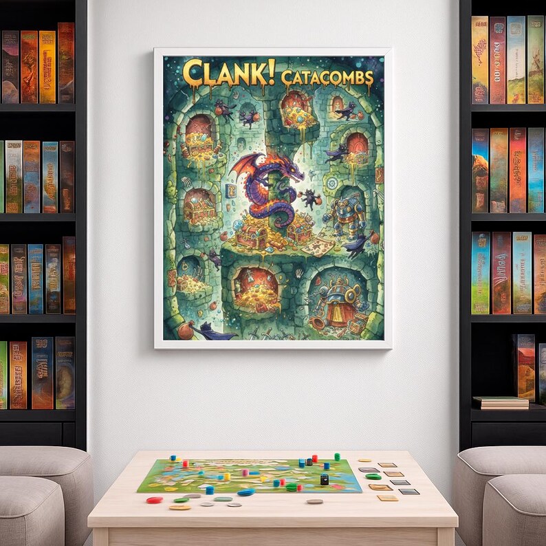 Clank Catacombs Poster – Dungeon Board Game Art Print – Digital ...