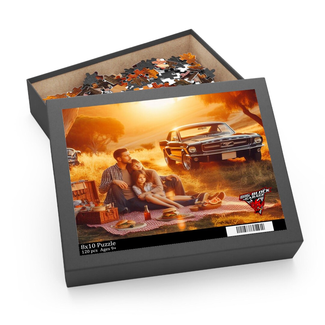 Sunset Family Picnic With Classic Ford Mustang Puzzle | 500/252/120 ...
