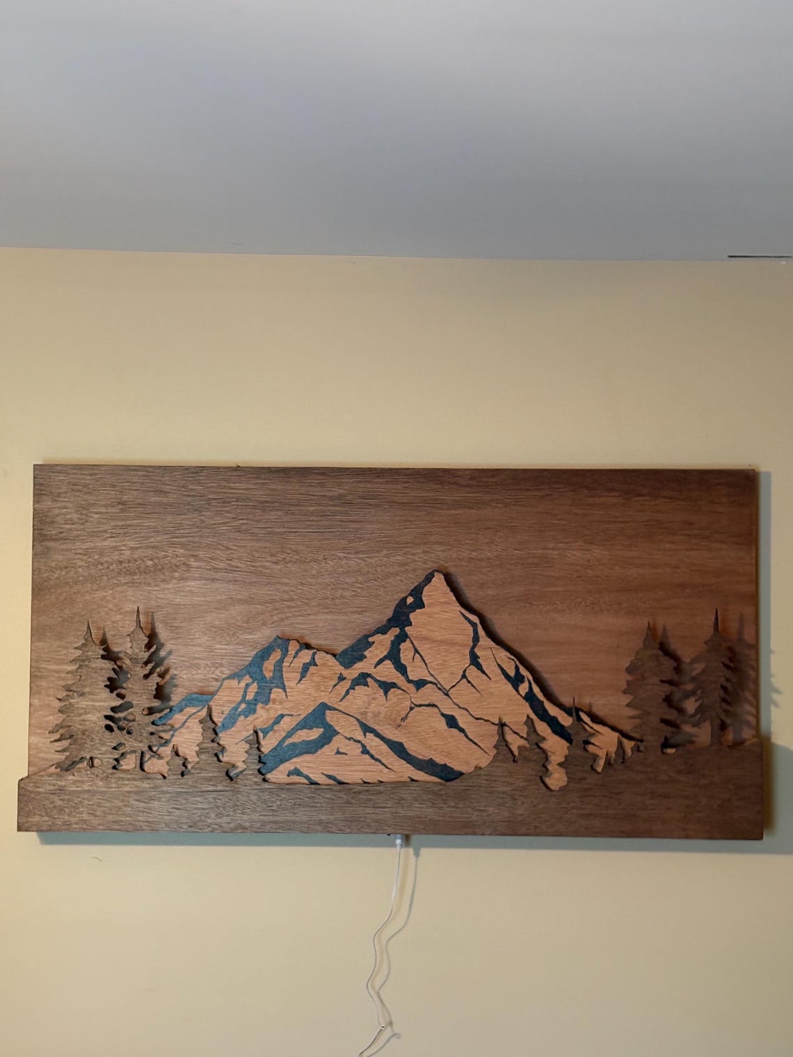 Scenic Mountain Hand Cut Layered Wood Art With Backlit LED - Etsy
