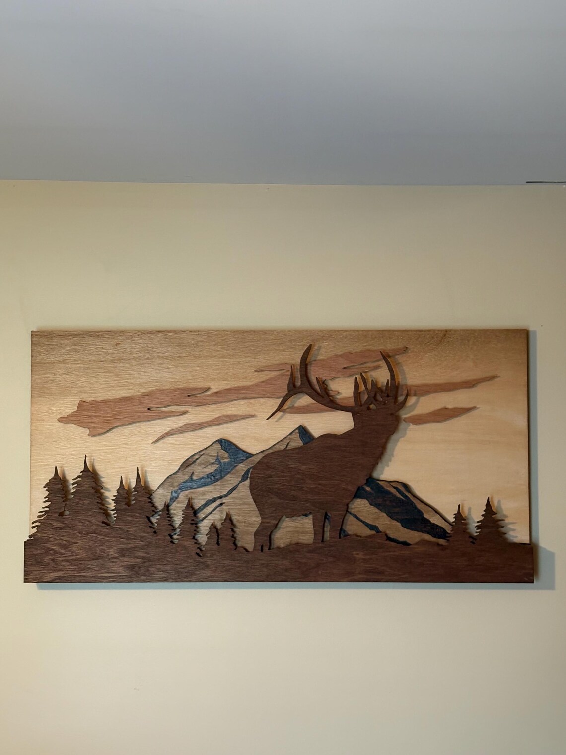 Scenic Elk Hand Cut Layered Wood Art With Backlit LED - Etsy