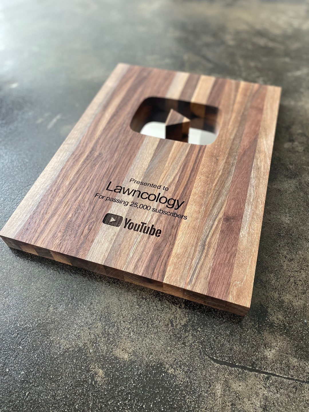Custom Youtube Play Button Award in Walnut - Etsy UK