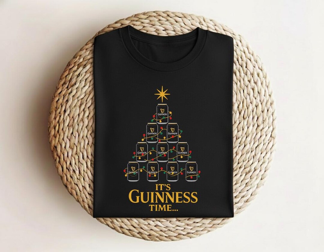 Guinness Beer Christmas Tree Shirt, Funny Holiday Drinking Tee, Beer ...