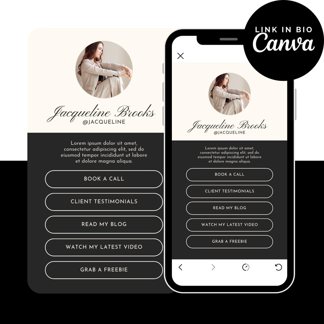 Minimal Chic Feminine Canva Link in Bio Template | Beige - Etsy