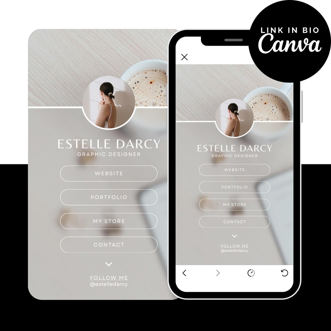 Minimal Chic Feminine Canva Link in Bio Template - Etsy