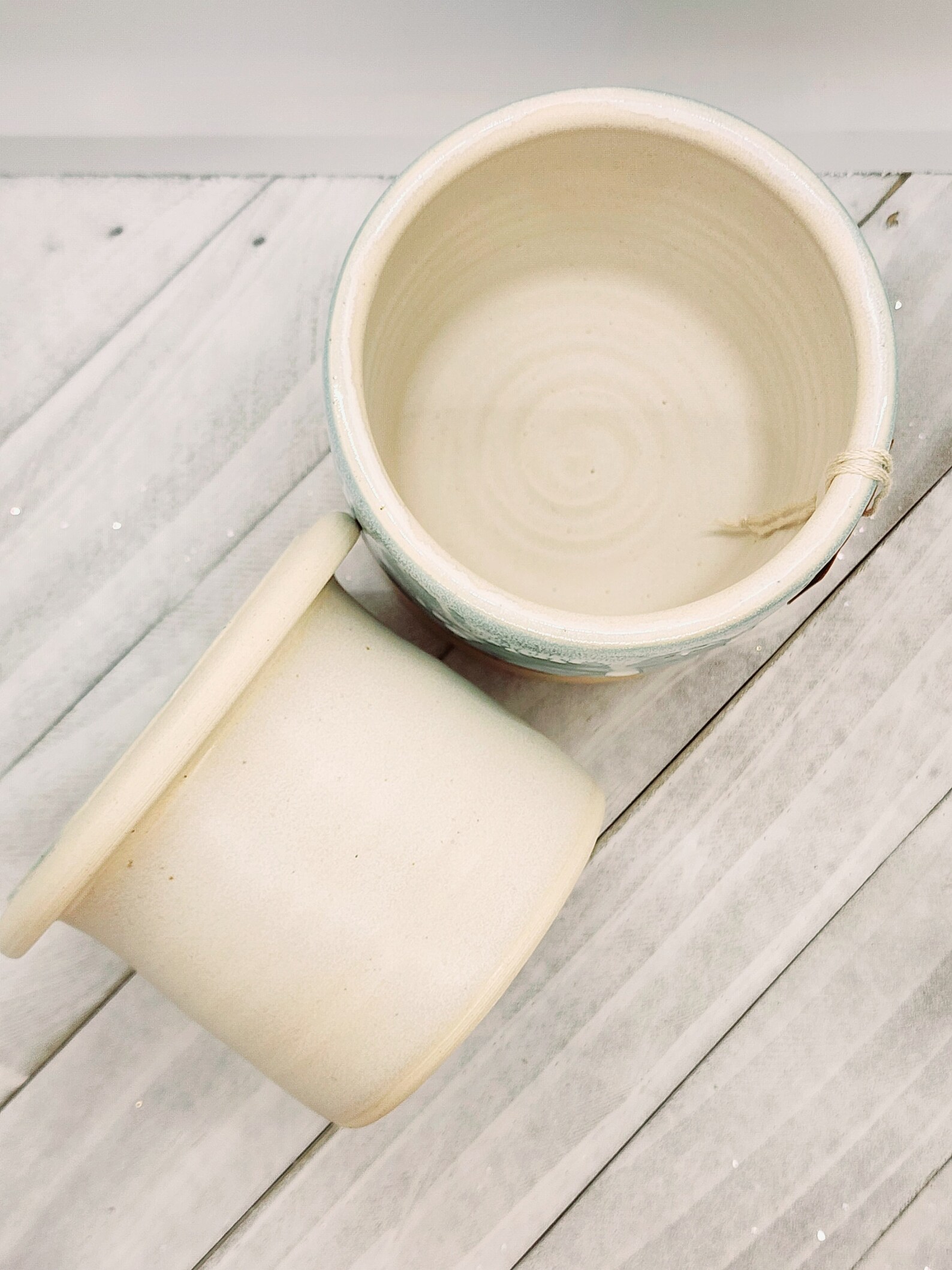 Ocean Blue Themed Glazed Buttercrock Stoneware Pottery Handmade - Etsy