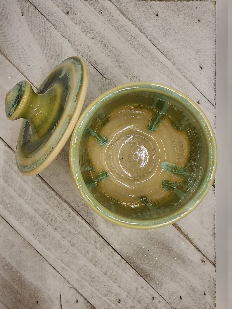 Green Honey Pot - Jelly Jar - Salt Cellar- Salt Cellar With Lid - Salt ...