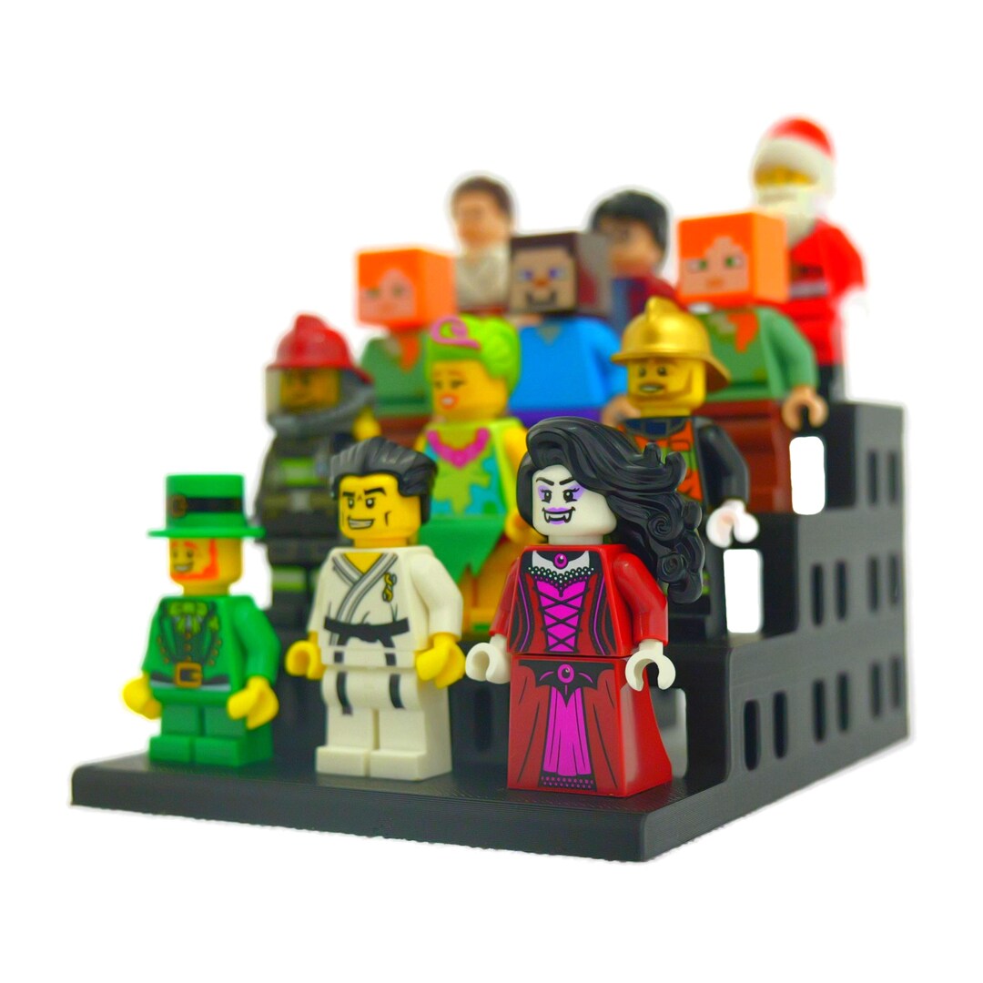 Tiered Display Stand for 12 LEGO Minifigures | Fits Full CMF Series | 4 ...