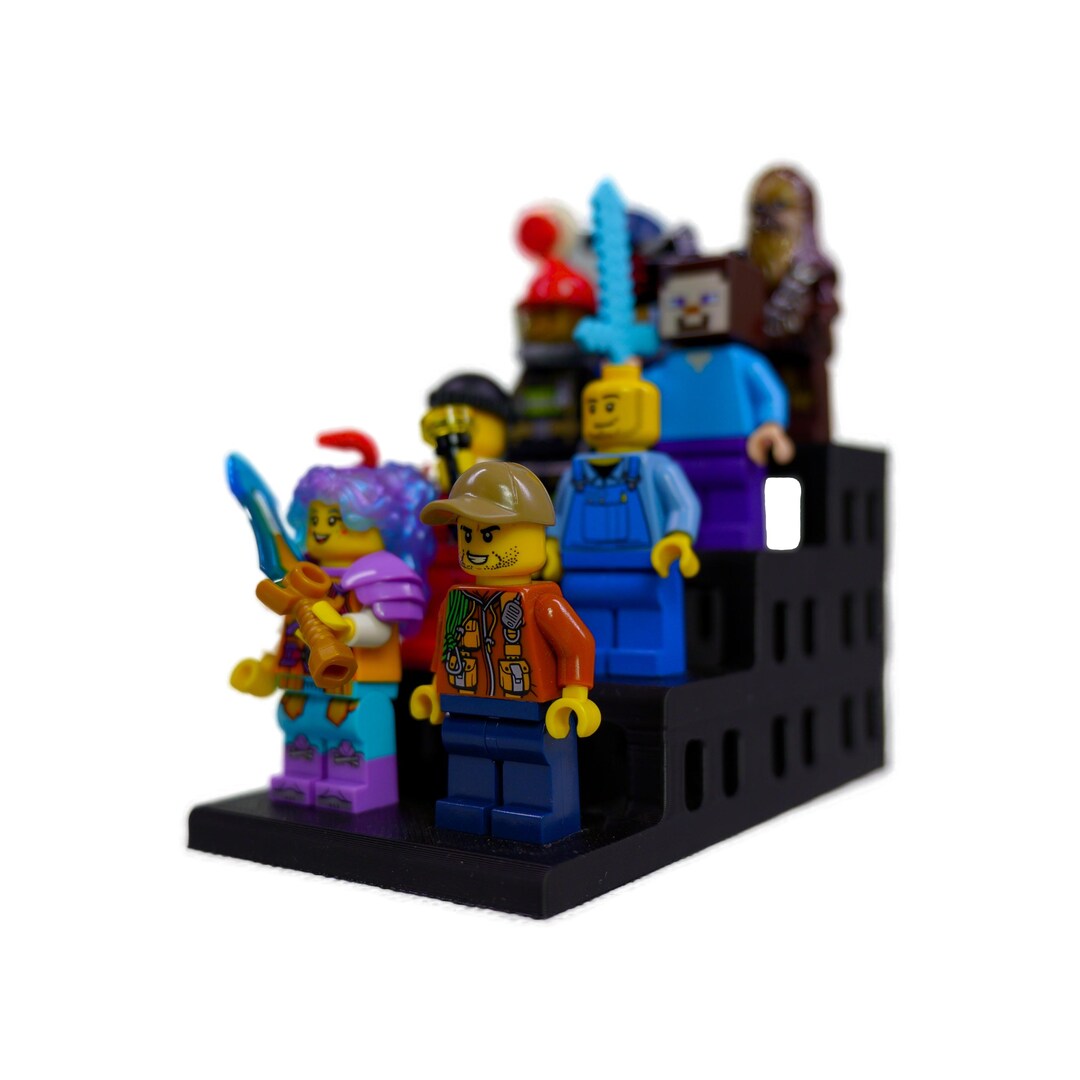 Compact Stepped Display for 8 LEGO Minifigures | 4-tier Riser (2x4 ...