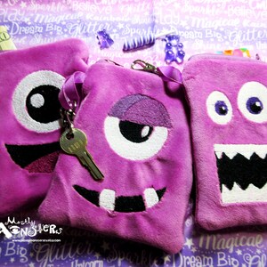 Your Choice of Monster Zipper Pouch: Embroidered Pouch; Change Purse ...