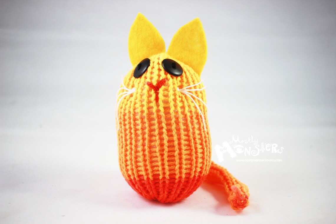 Knitty-kins knit kitty toy silly cat friends Knitty-kins | Etsy