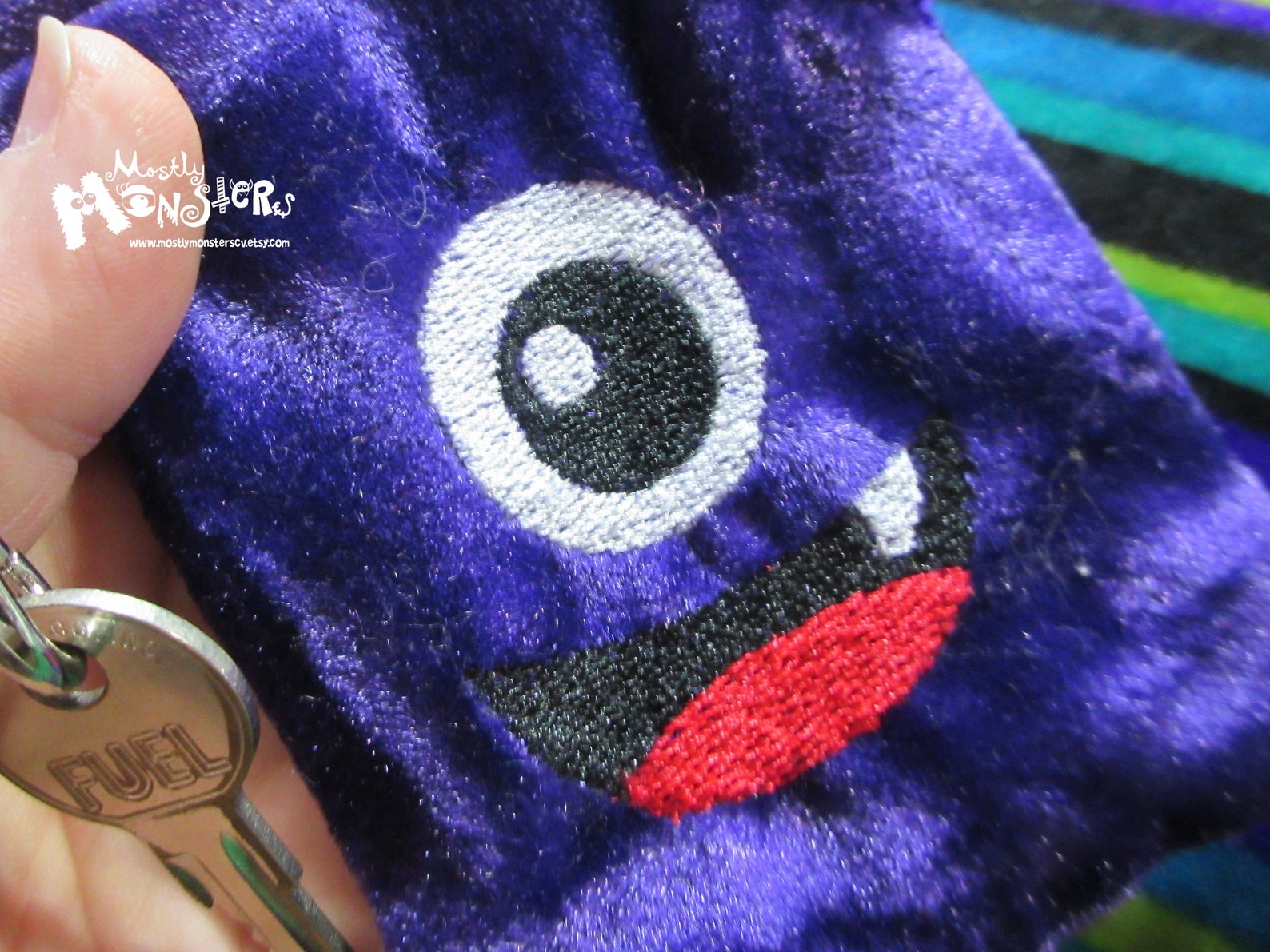 Your Choice of Monster Zipper Pouch: Embroidered Pouch Change - Etsy