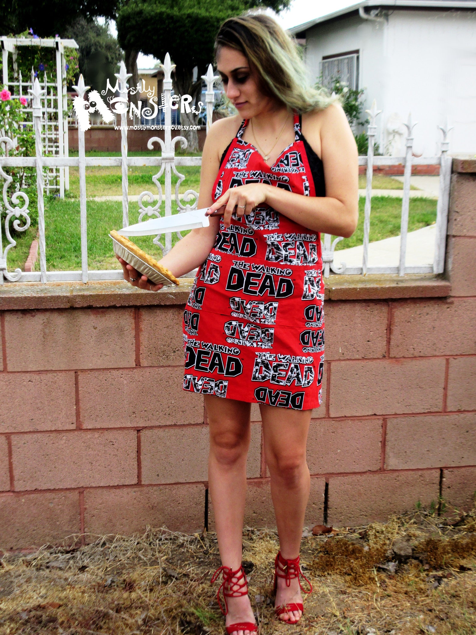 Horror Zombie Apronkiller Zombie Logo Apron Red TWD Apron | Etsy