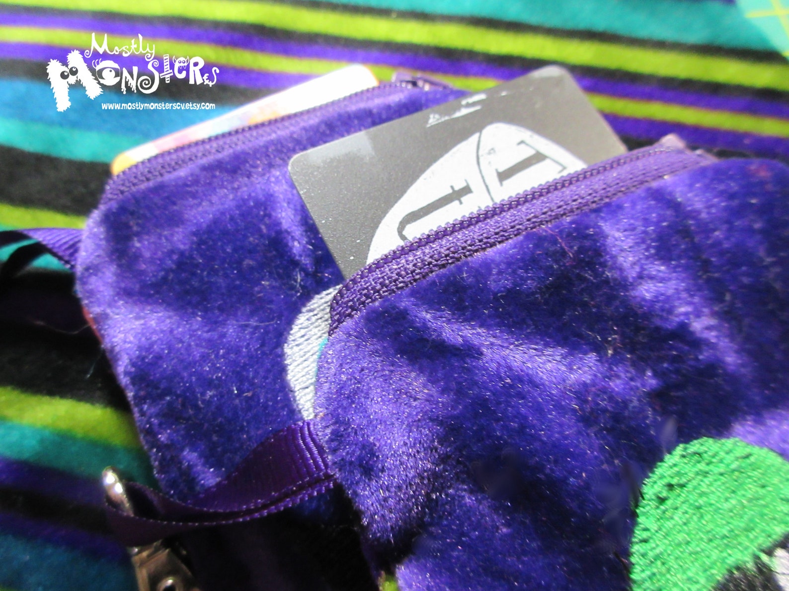 Your Choice of Monster Zipper Pouch: Embroidered Pouch Change - Etsy