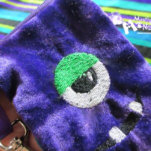 Your Choice of Monster Zipper Pouch: Embroidered Pouch; Change Purse ...