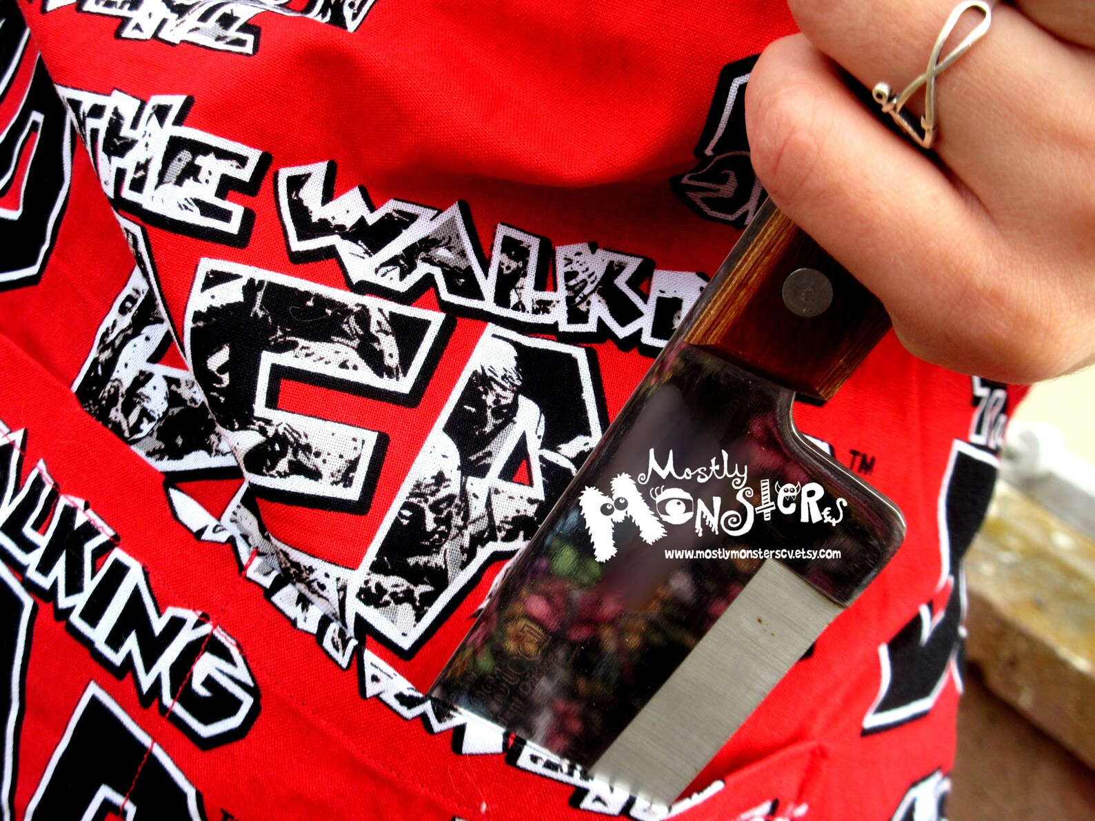 Horror Zombie Apronkiller Zombie Logo Apron Red TWD Apron | Etsy