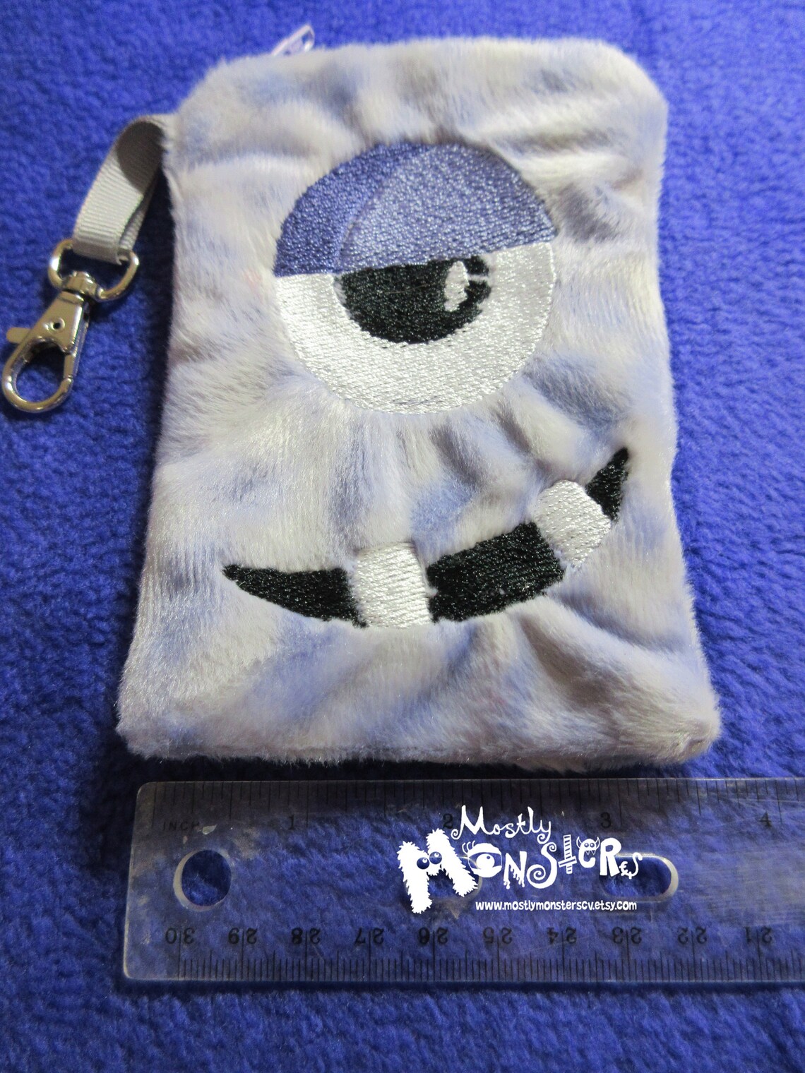 Your choice of Monster Zipper pouch: Embroidered pouch coin | Etsy