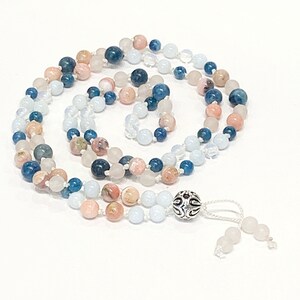 Pink Opal Mala, Blue Apatite Mala, Rose Quartz Mala, Aquamarine Mala ...